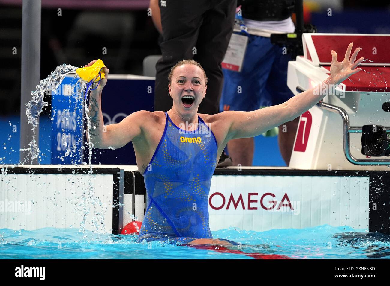 Sweden's Sarah Sjostrom celebrates after winning the women's 100m ...
