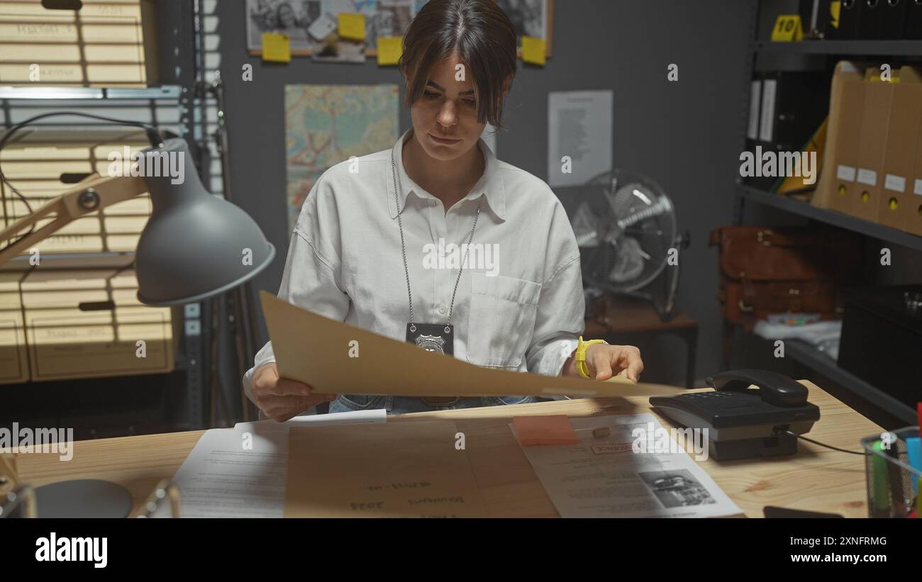 Serious woman detective examines hi-res stock photography and images ...