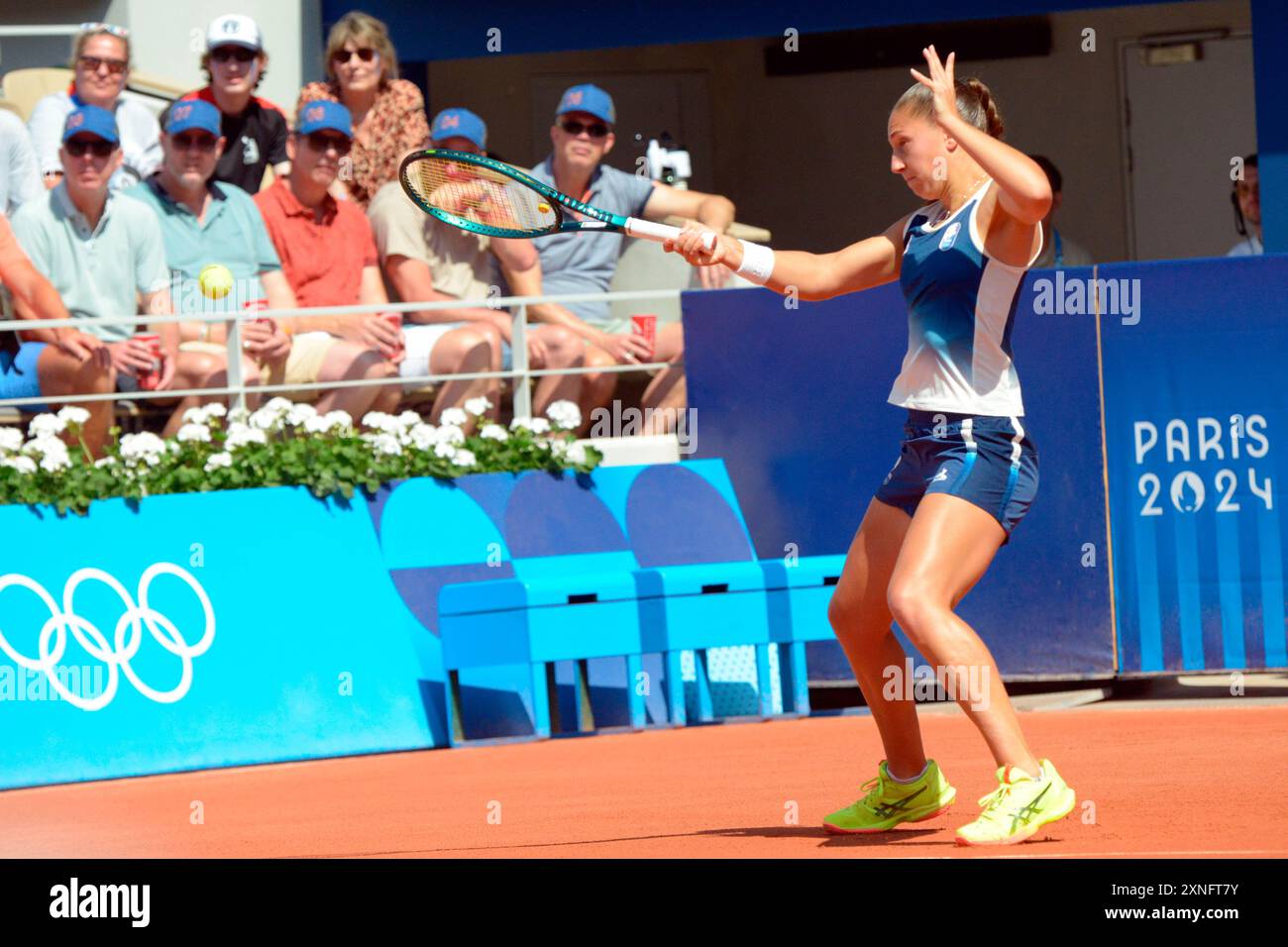 Diane Parry (France) in action during Tennis - Women's Singles Second ...