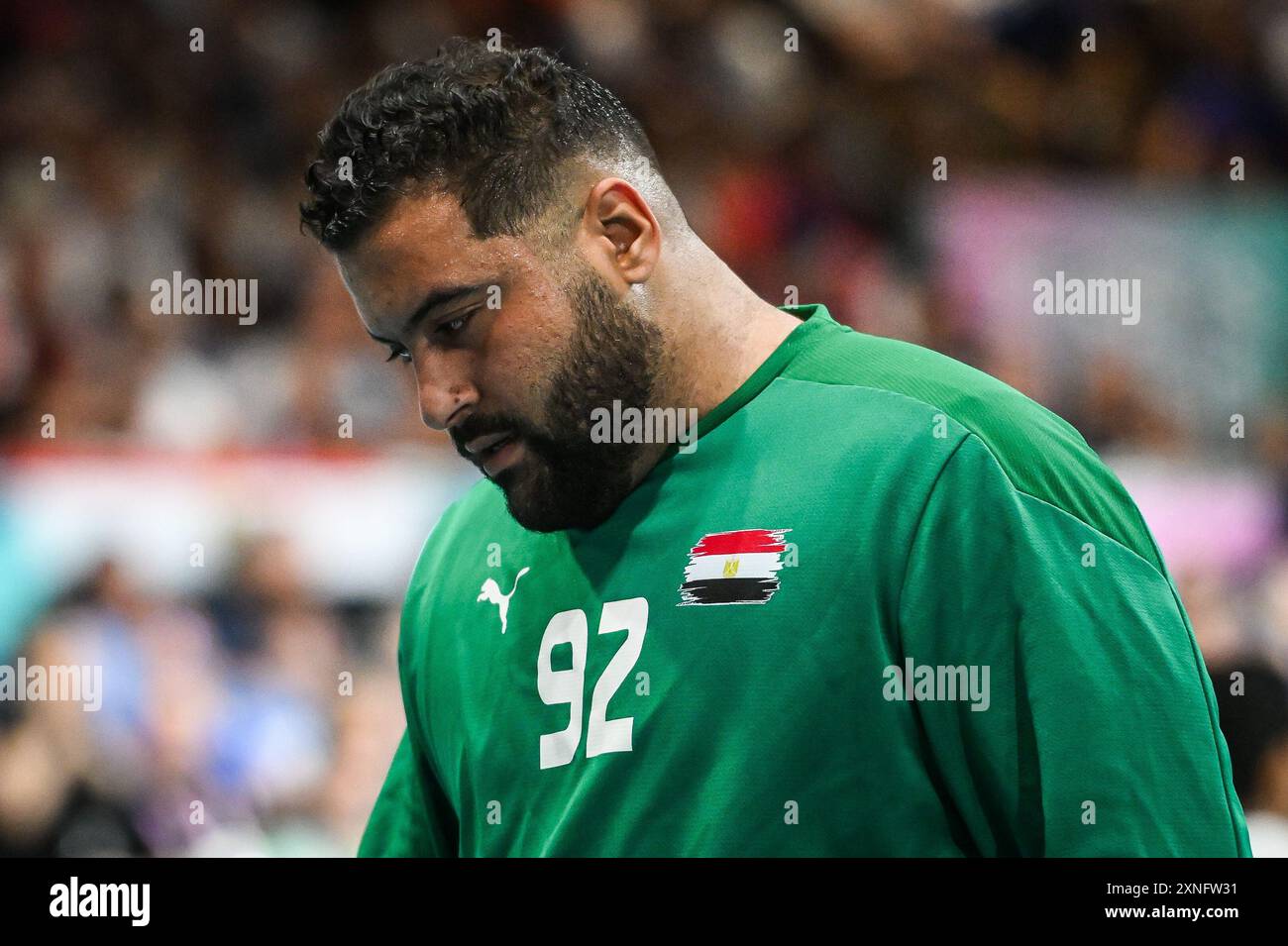ALY Mohamed of Egypt during the handball match between France and Egypt ...