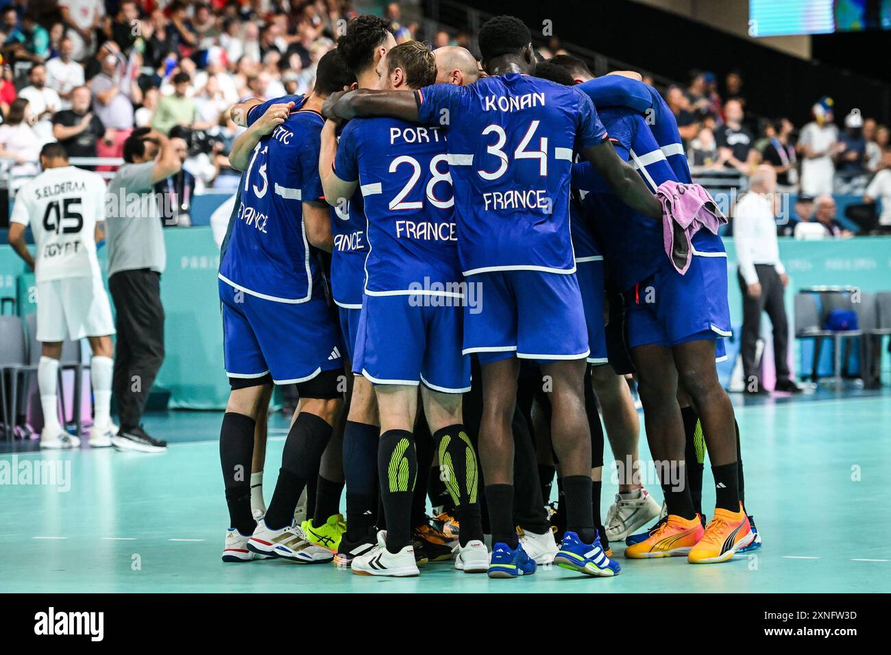 Team of France during the handball match between France and Egypt ...