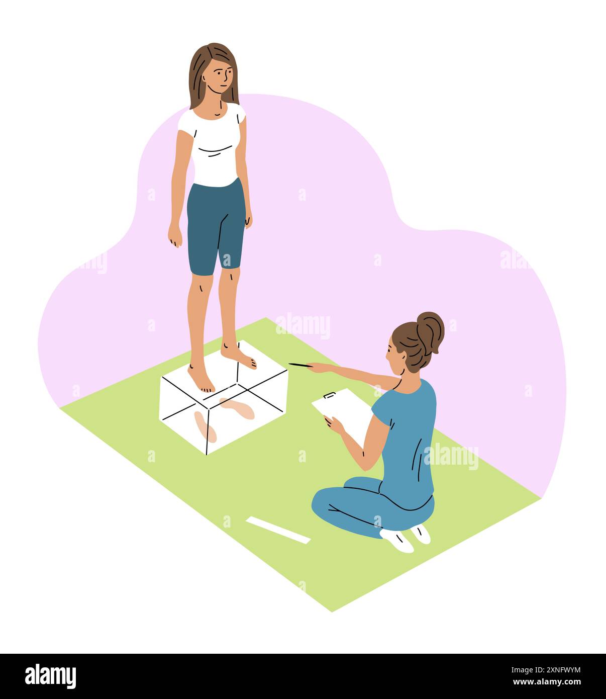 Doctor woman examines patient legs on podoscope Stock Vector Image ...