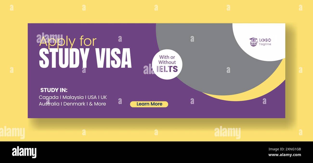 Study abroad horizontal web banner template , education social media ...