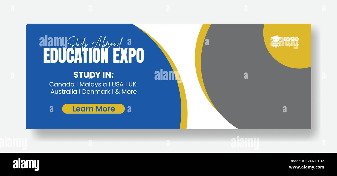Study abroad horizontal web banner template , education social media ...