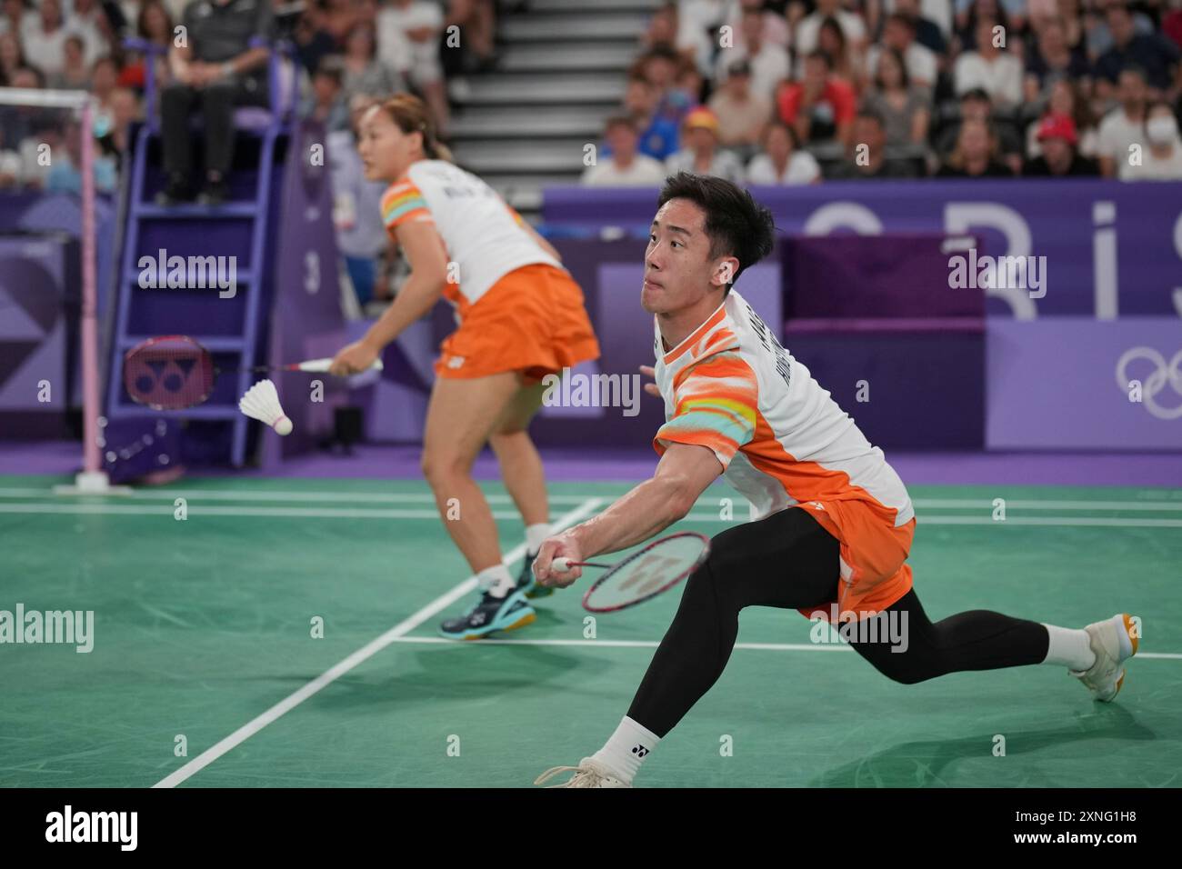 Hong Kong' Tan Chun Man and Tse Ying Tsuet play against South Korea's ...