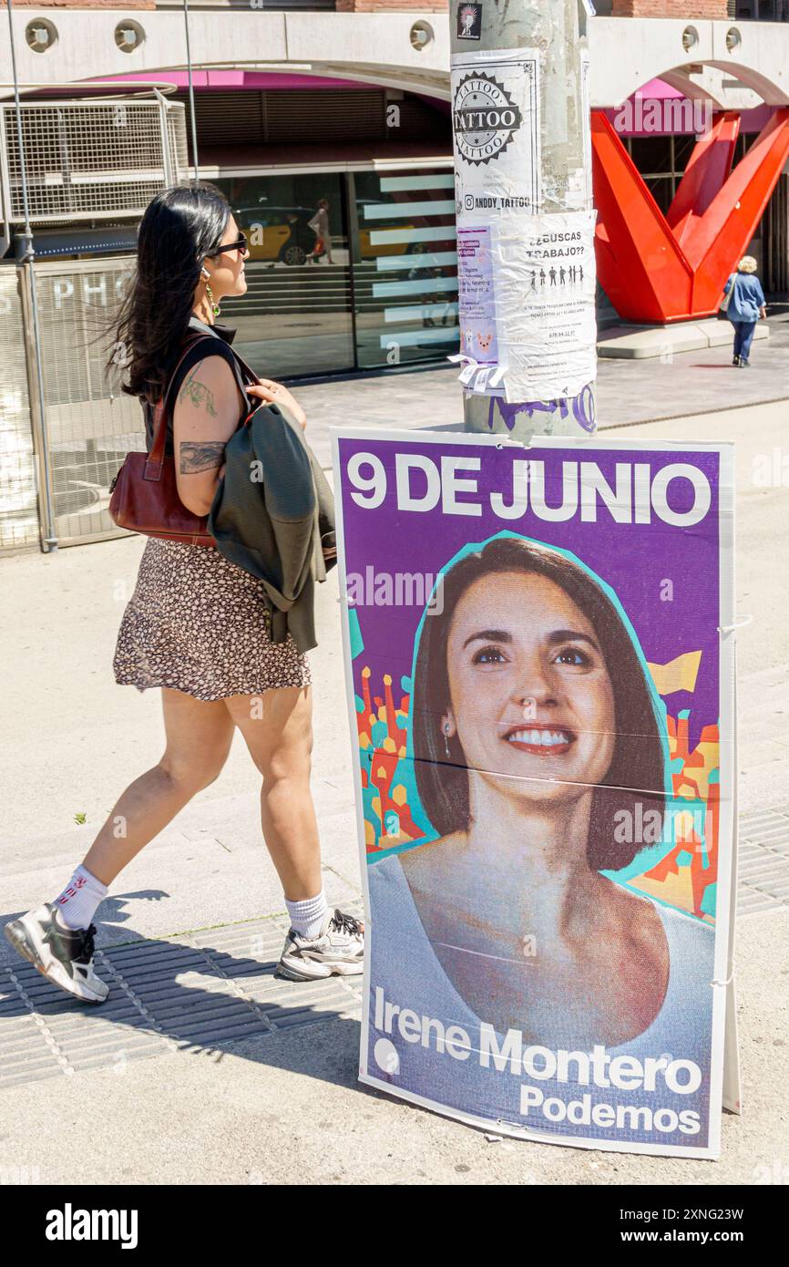 Barcelona Spain,Catalonia Catalunya,Eixample,political campaign poster ...