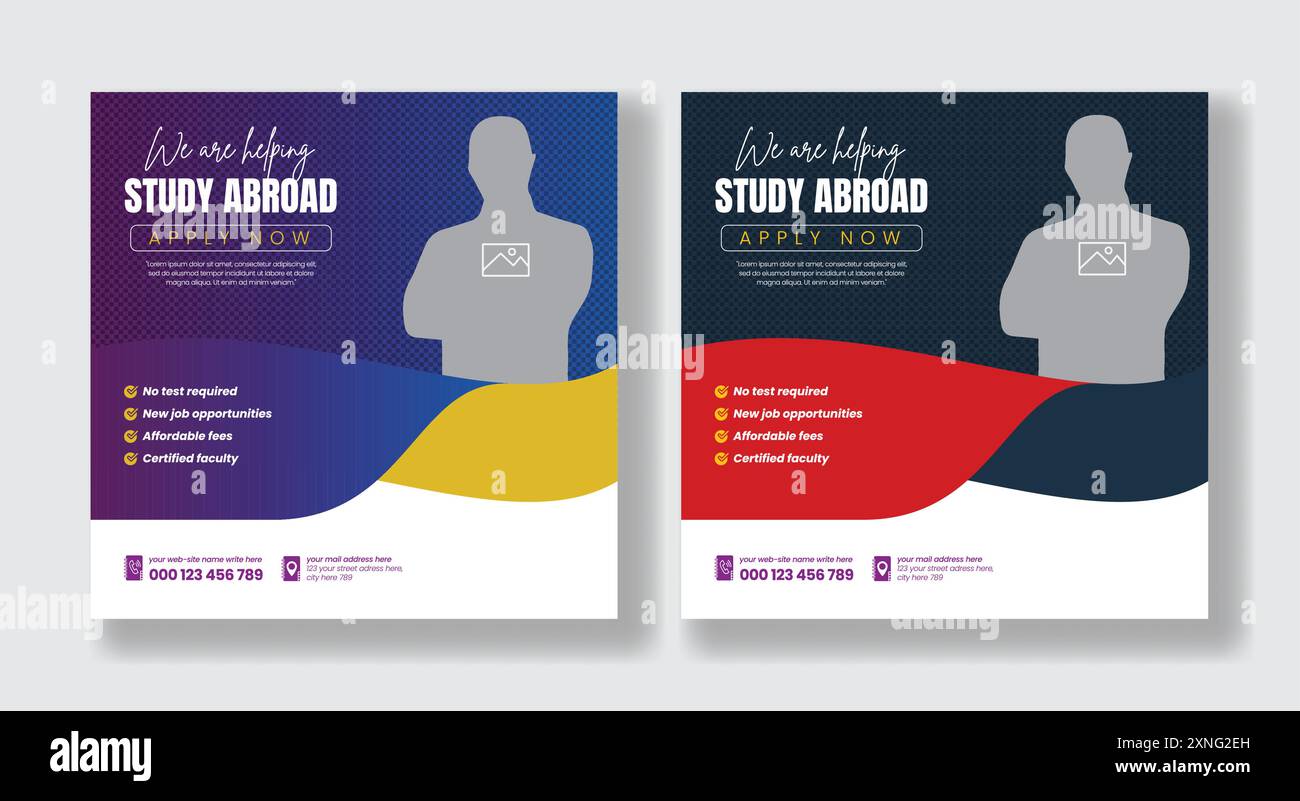 Study abroad social media post or higher education social media web ...