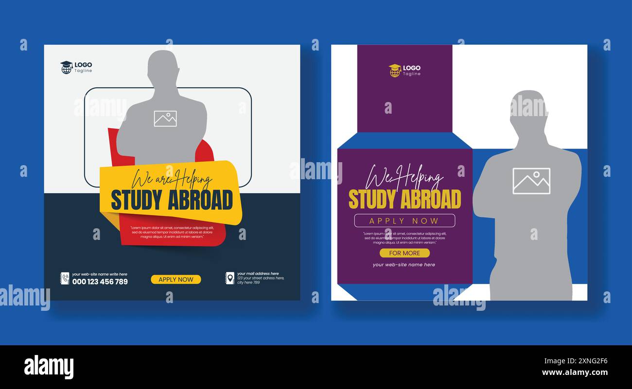 Study abroad social media post or higher education social media web ...