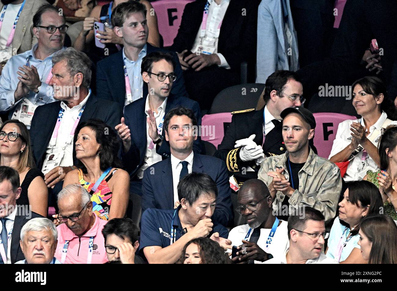 Paris, France. 31st July, 2024. Mayor of Paris Anne Hidalgo and French ...