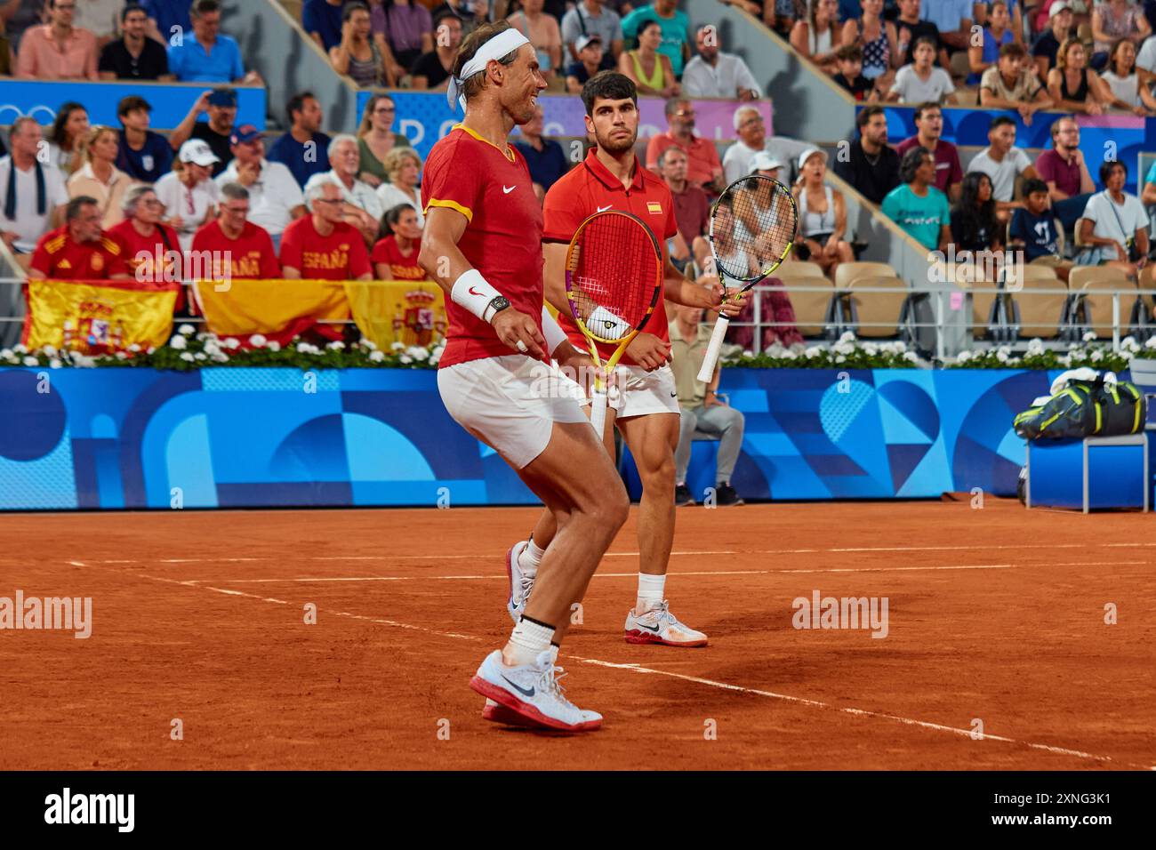 Rafael Nadal of Team Spain and Carlos Alcaraz of Team Spain against ...