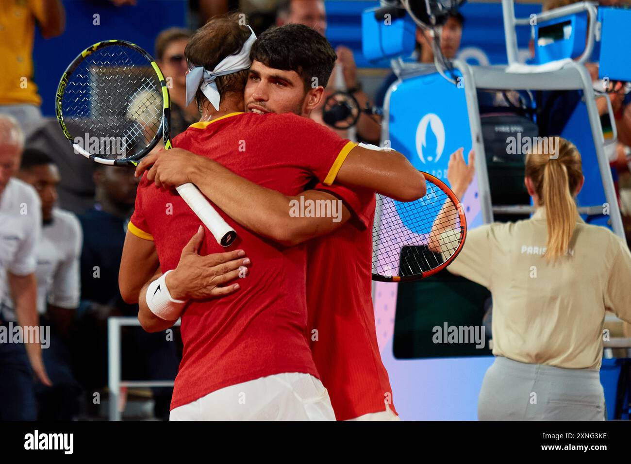 Rafael Nadal of Team Spain and Carlos Alcaraz of Team Spain against ...