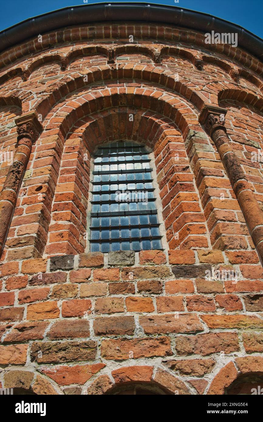 Round arched window of the13th-century medieval romanesque Nicolaas ...