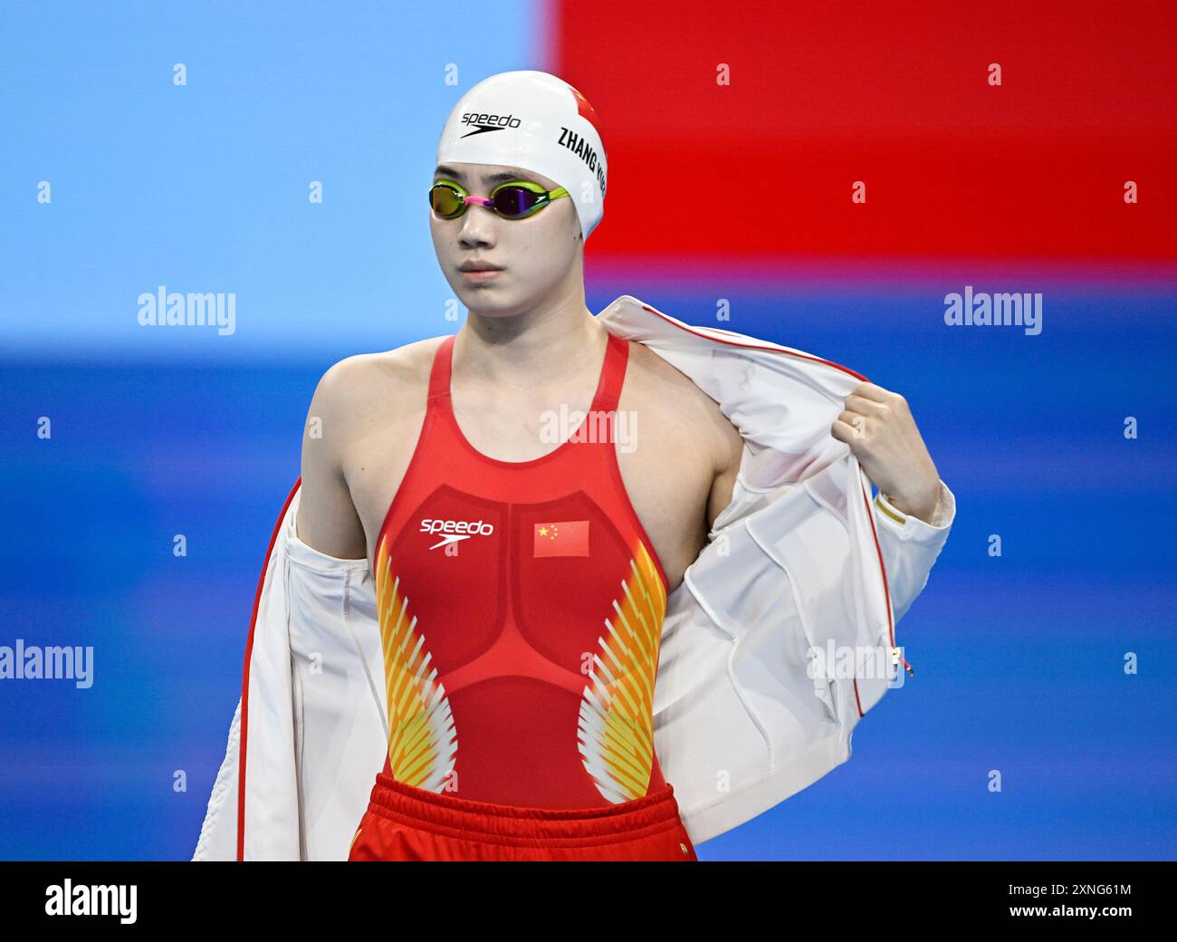 Paris, France. 31st July, 2024. Zhang Yufei of China prepares before the women's 200m butterfly ...
