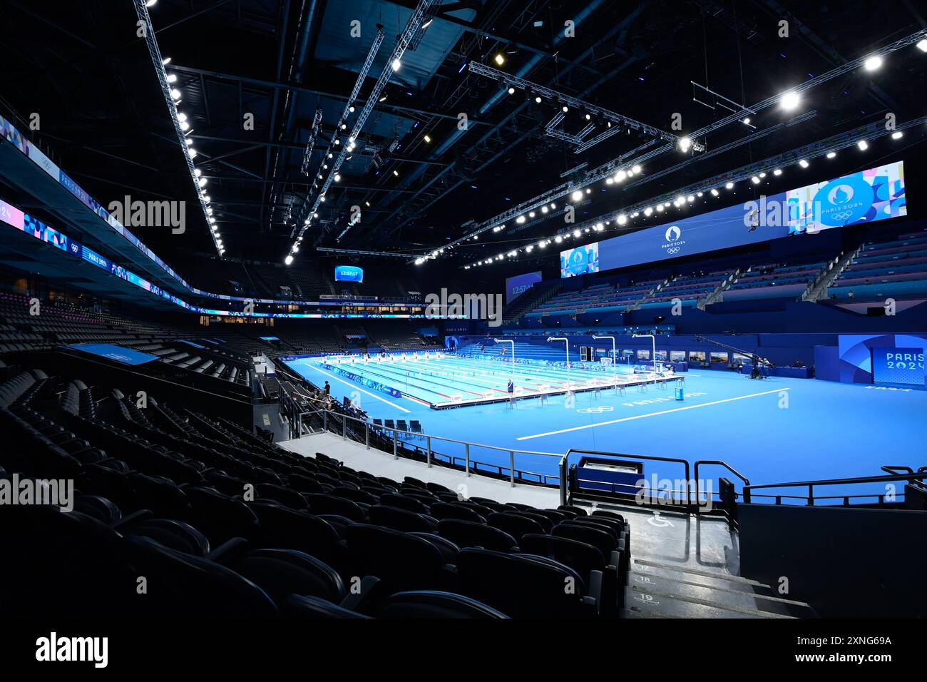 A general view inside the Paris La Defense Arena, Swimming, during the ...