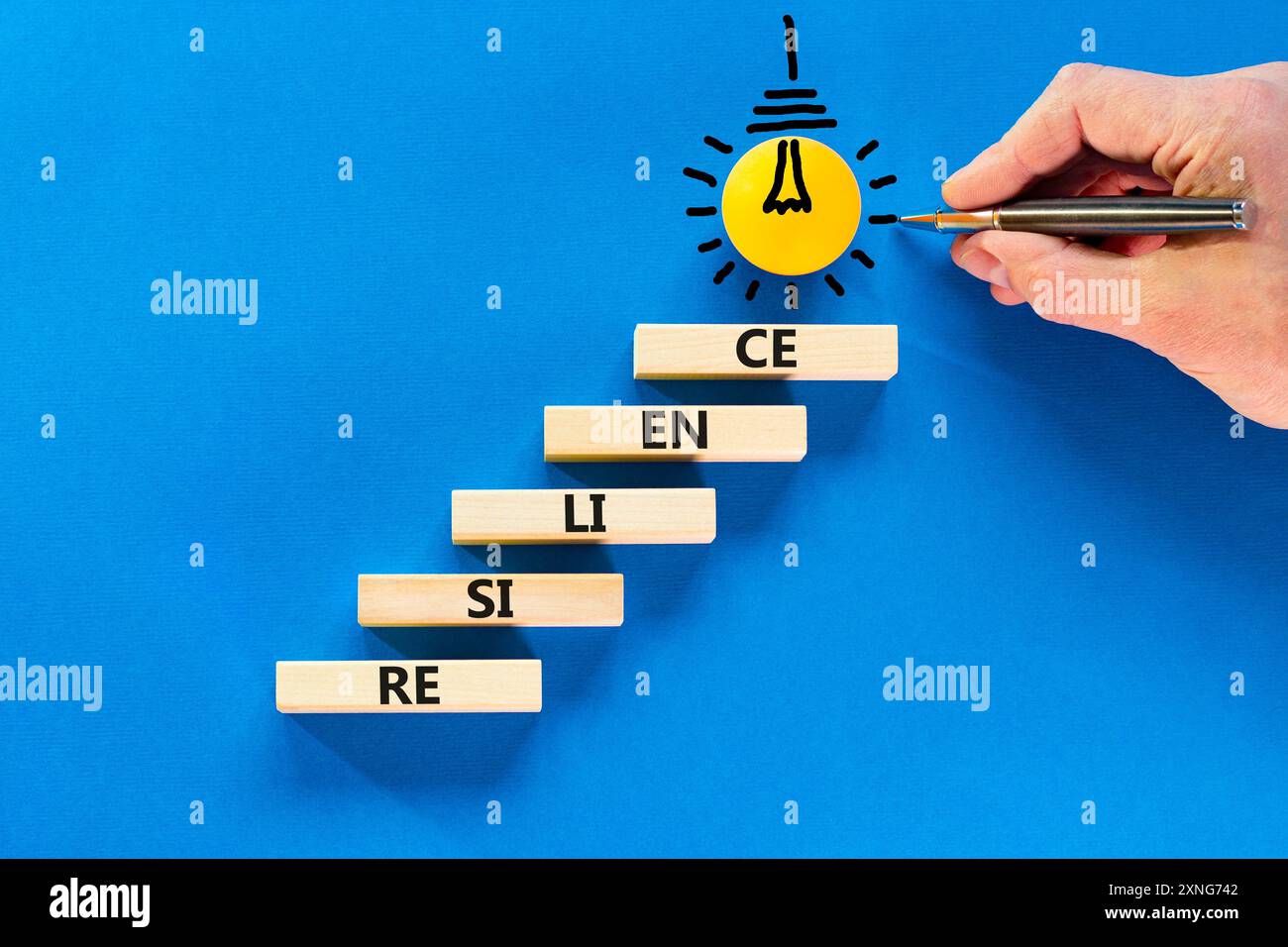 Resilience symbol. Concept word Resilience on beautiful wooden blocks ...