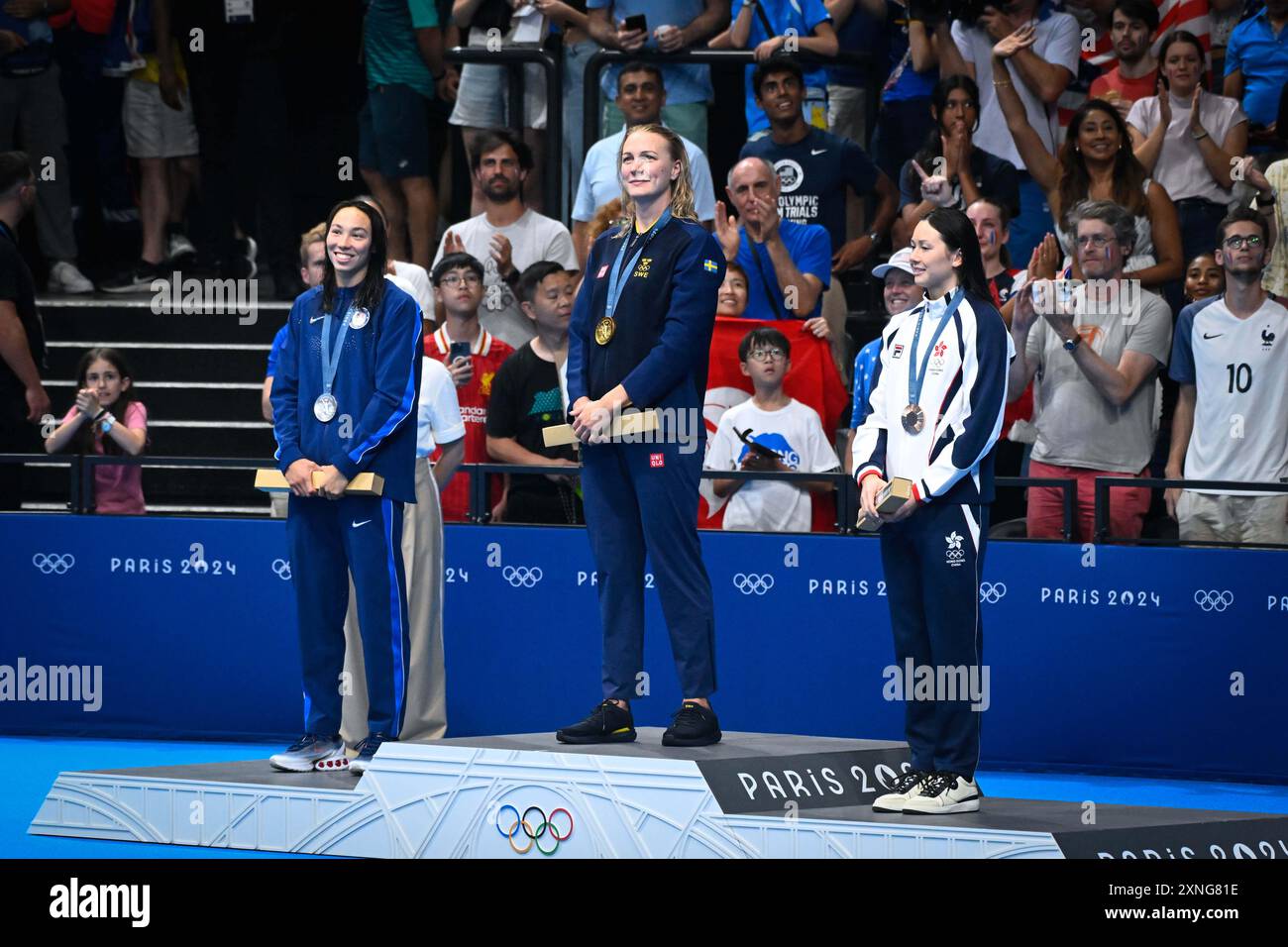 Torri Huske ( USA ) Silver medal, Sarah Sjoestroem ( SWE ) Gold medal ...