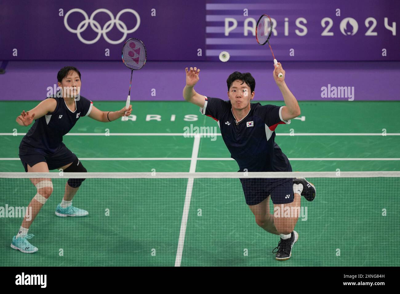 South Korea's Seo Sung-jae and Chae Yu-jung play against Hong Kong's ...