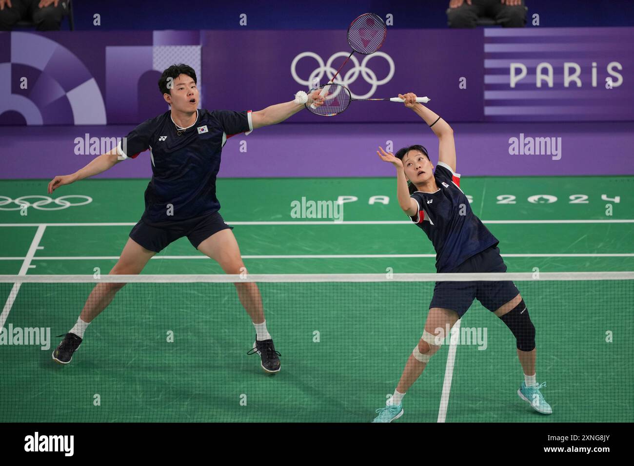 South Korea's Seo Sung-jae and Chae Yu-jung play against Hong Kong's ...