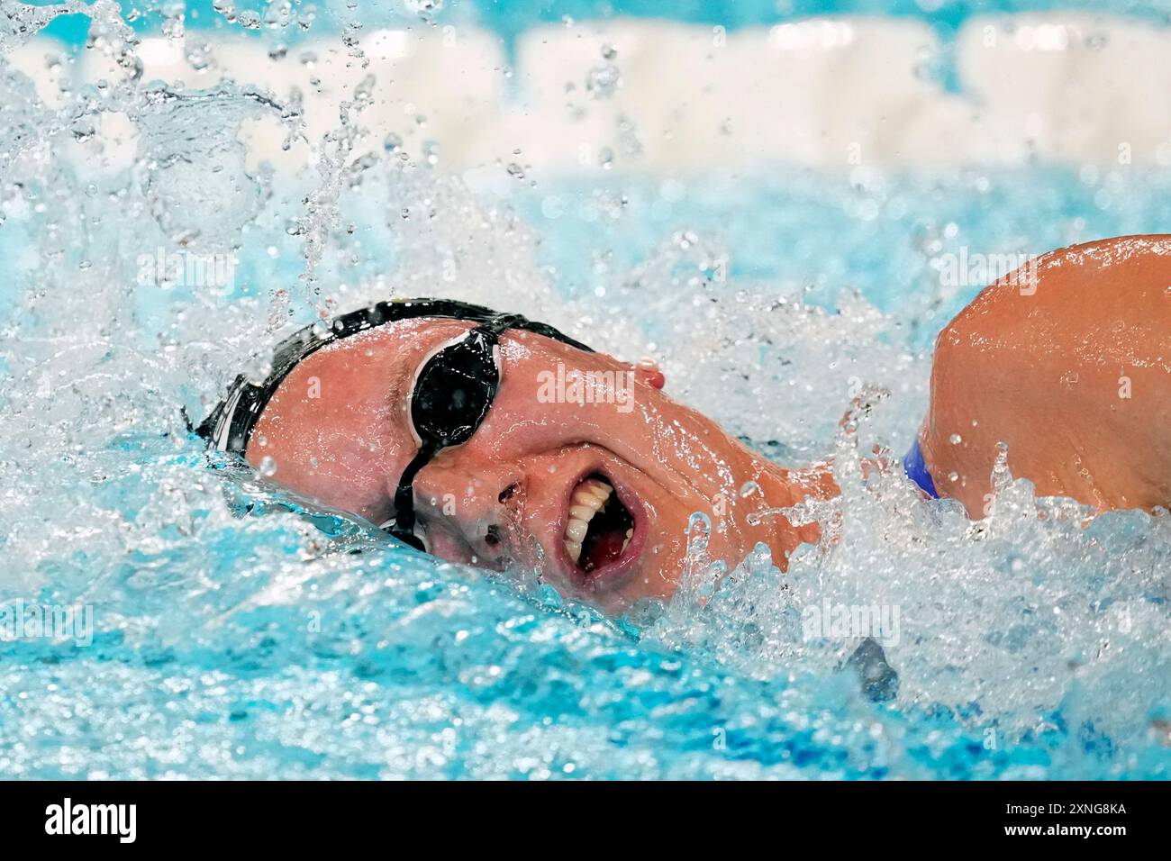 Isabel Gose, of Germany, competes in the women's 1500-meter freestyle ...