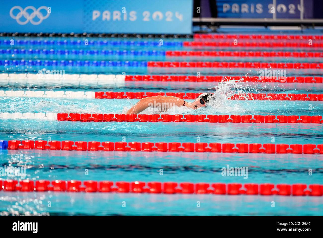 Katie Ledecky, of the United States, competes in the women's 1500-meter ...