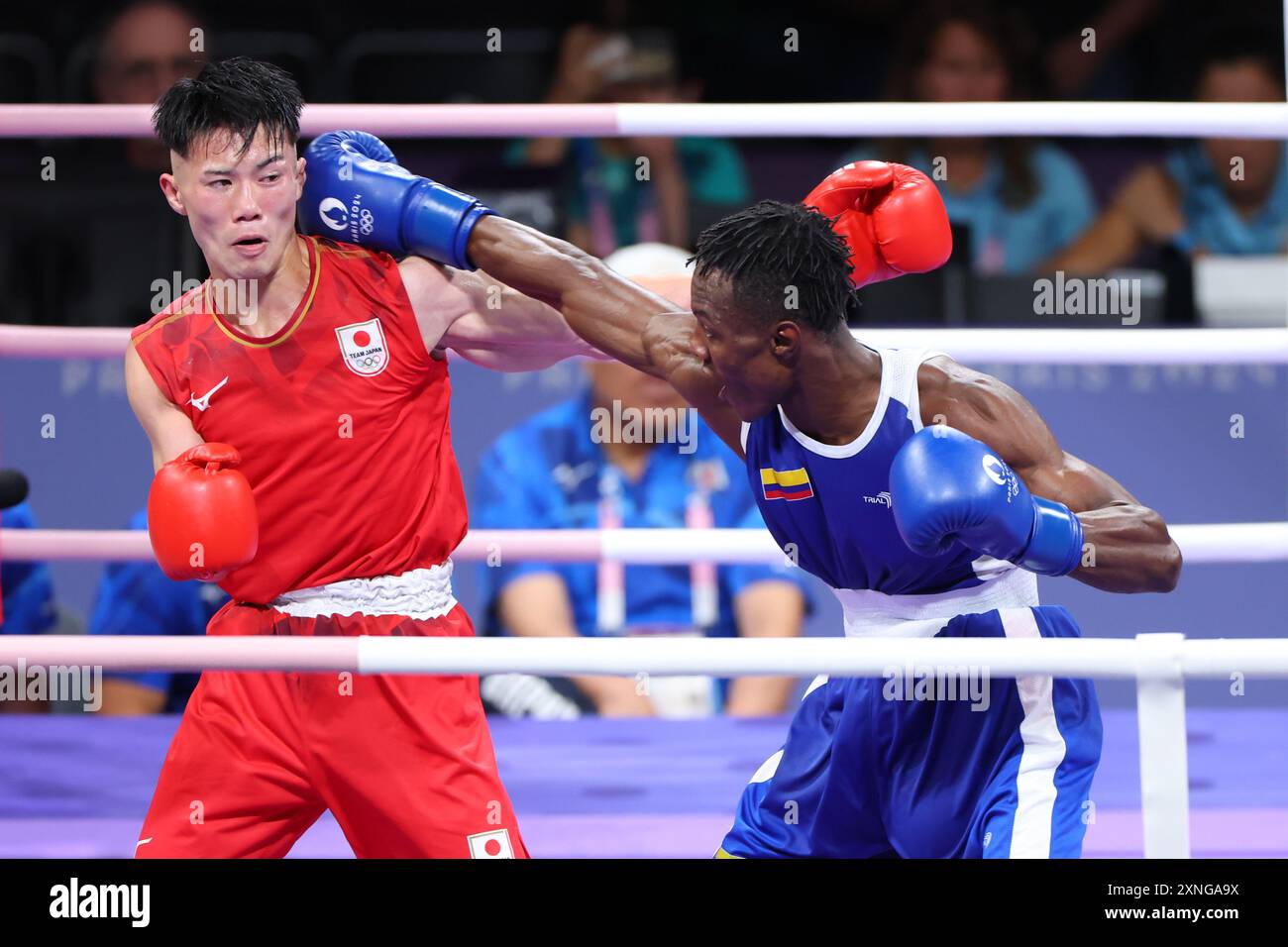 Villepinte, France. 31st July, 2024. (L-R) Shudai Harada (JPN ...