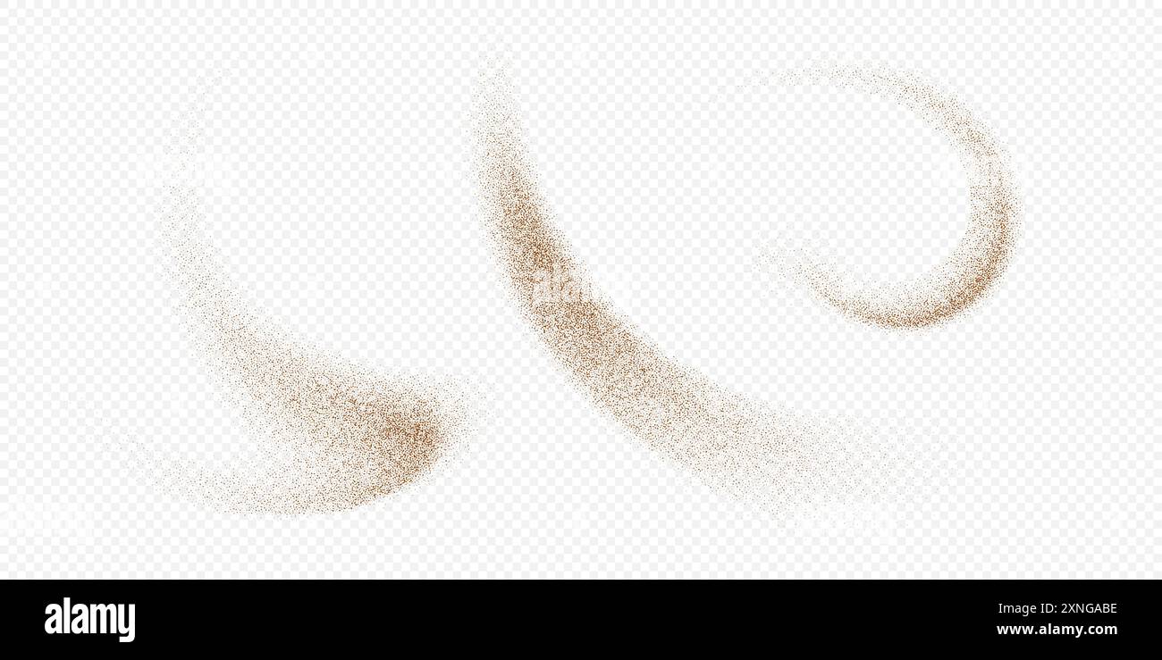 Flying coffee or chocolate powder, dust particles in motion, ground ...