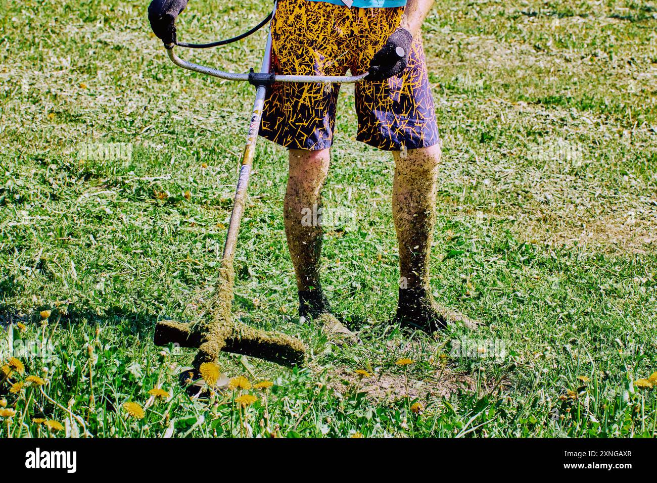 Groundskeeper did not protect skin of legs when working with weed eater ...