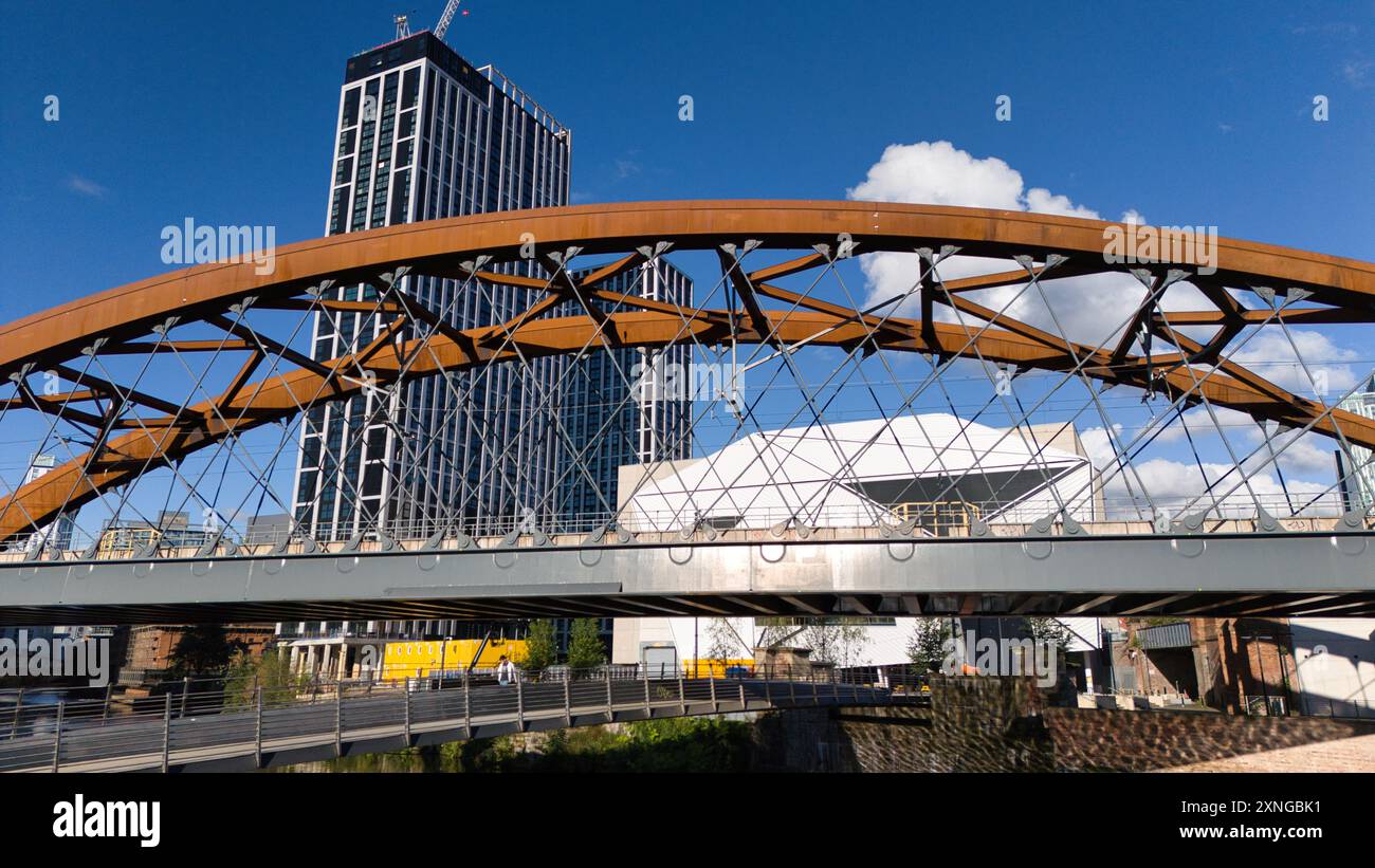 Aerial image of Ordsall Chord rail-bridge and the footbridge in ...