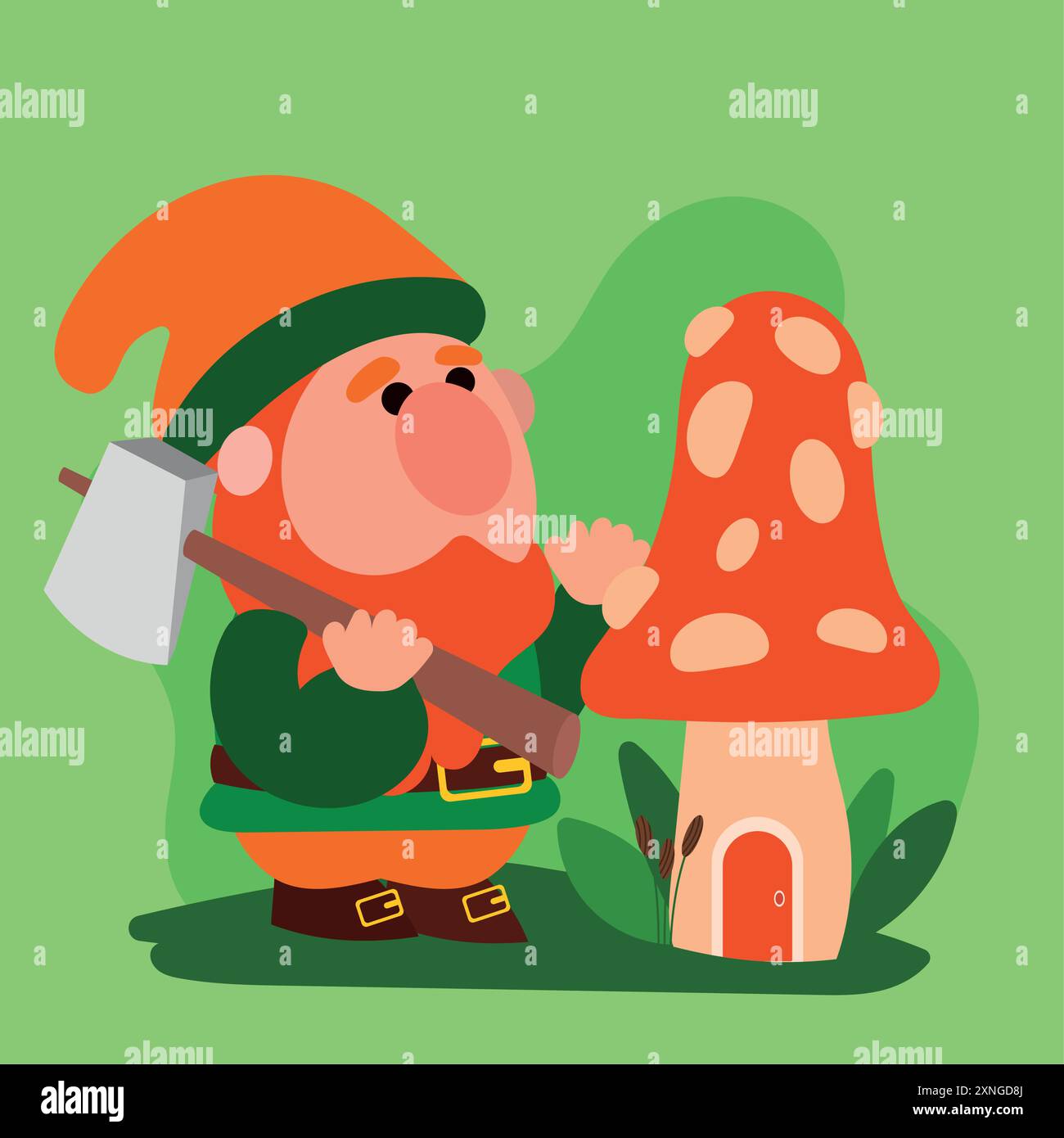 Dwarf figurine in garden Stock Vector Images - Alamy