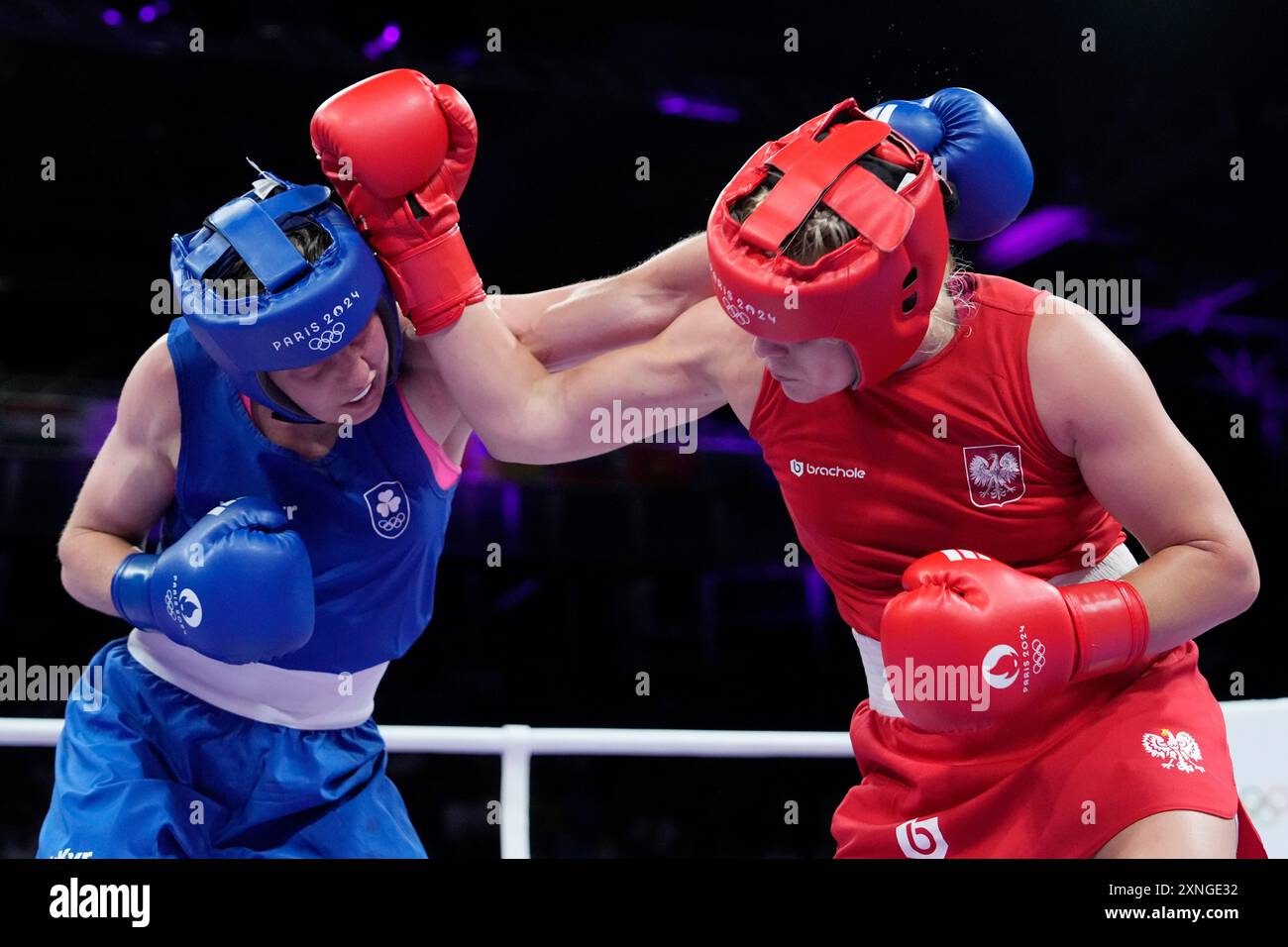 Poland's Elzbieta Wojcik, right, fights Ireland's Aoife O'Rourke in ...