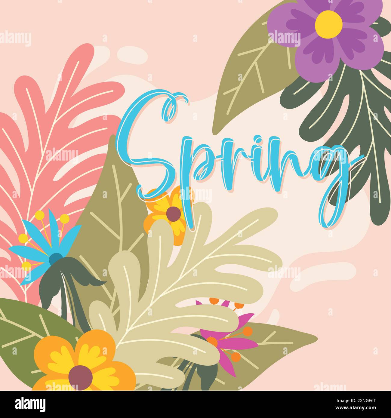 Flowers background Spring card Vector Stock Vector Image & Art - Alamy