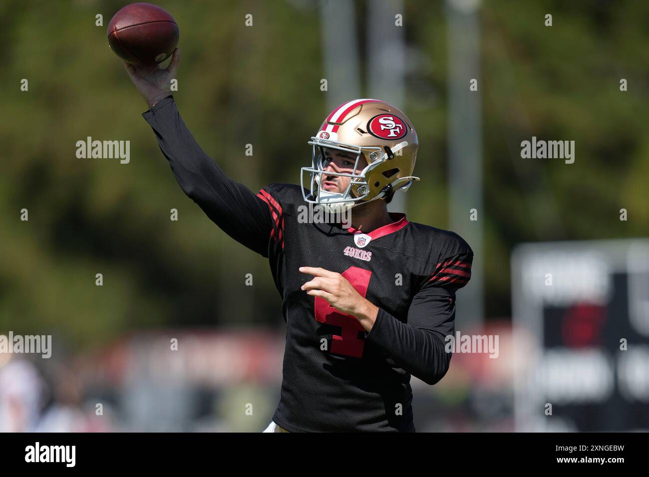San Francisco 49ers quarterback Tanner Mordecai during NFL football ...