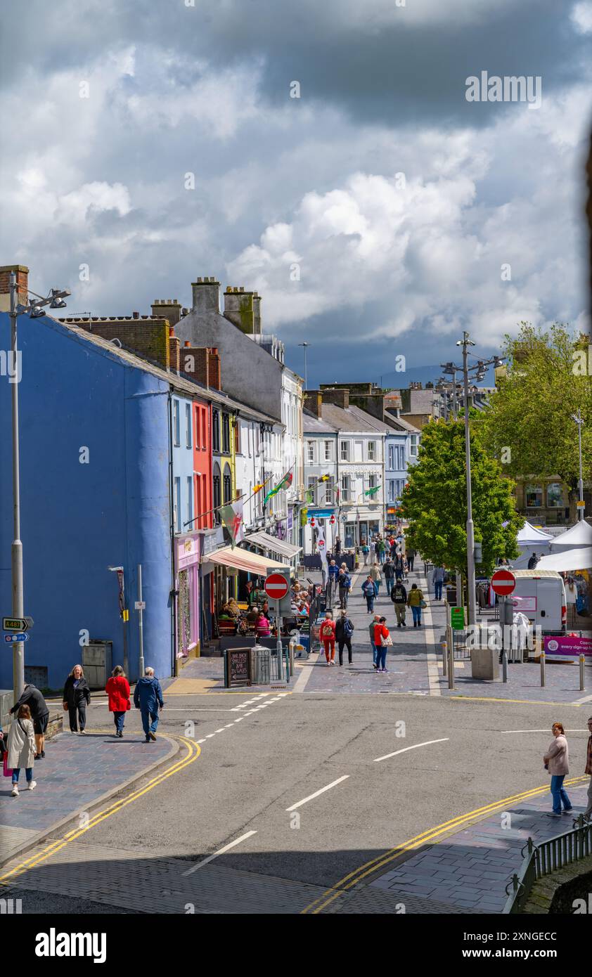 Looking across the roof tops and market square Caernarfon from ...