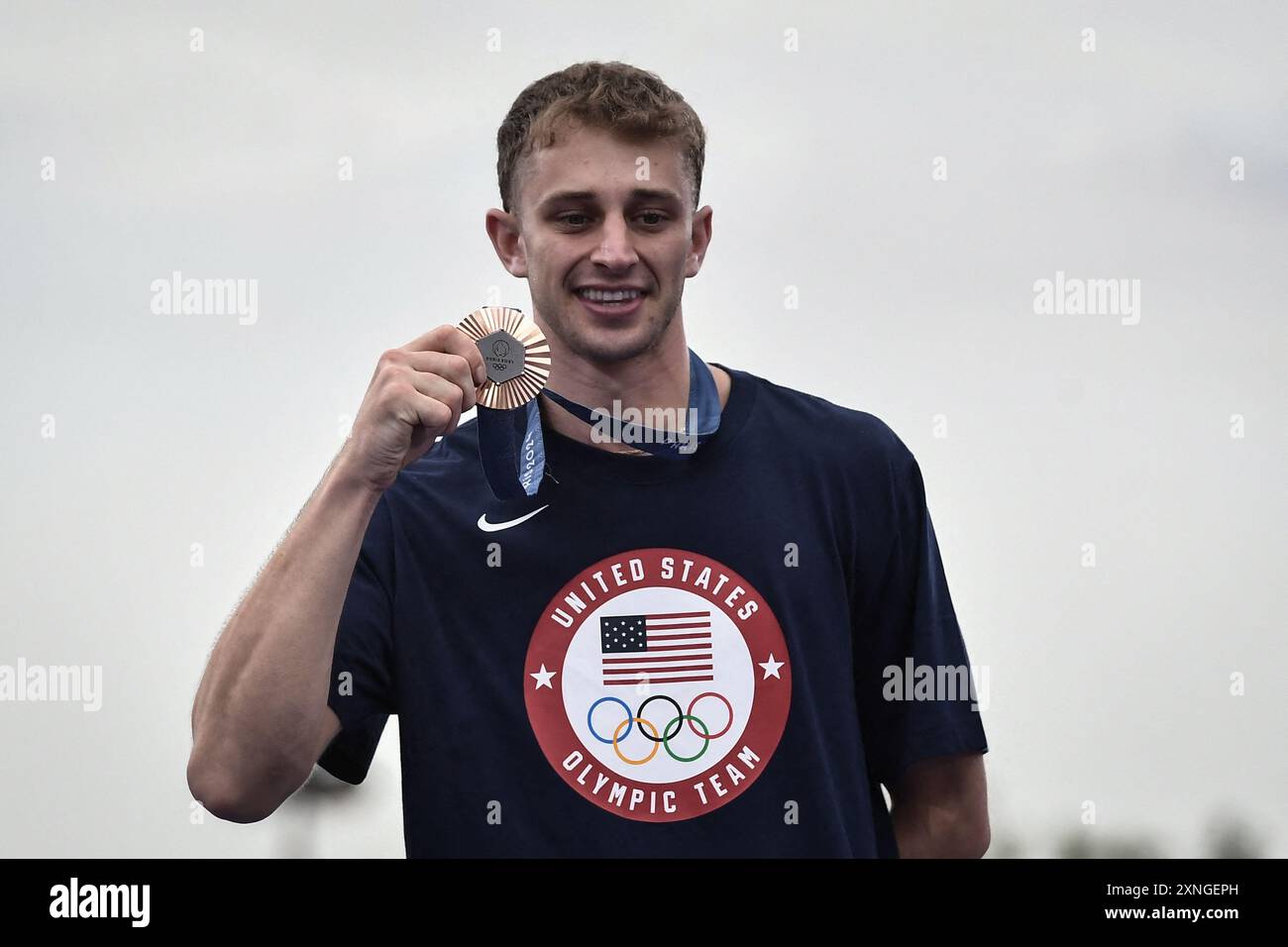 Paris, France. 31st July, 2024. US bronze medalist at fencing Nick ...