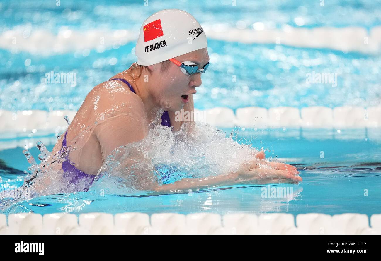 Shiwen Ye of the People's Republic of China competes in the Women's ...