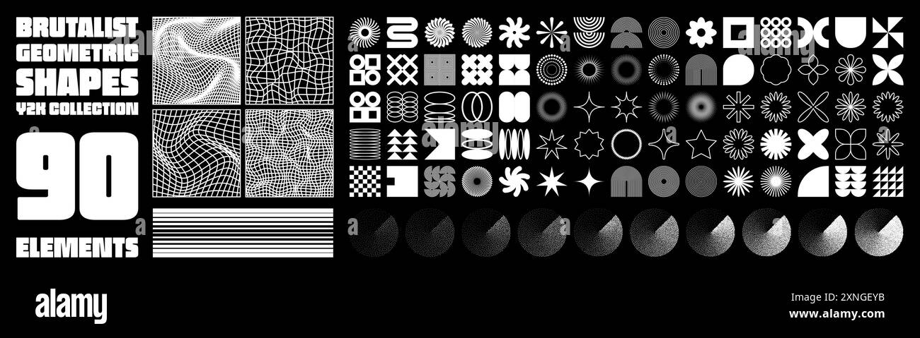 Brutalist geometric shapes, modern symbols. Groovy checkered pattern ...