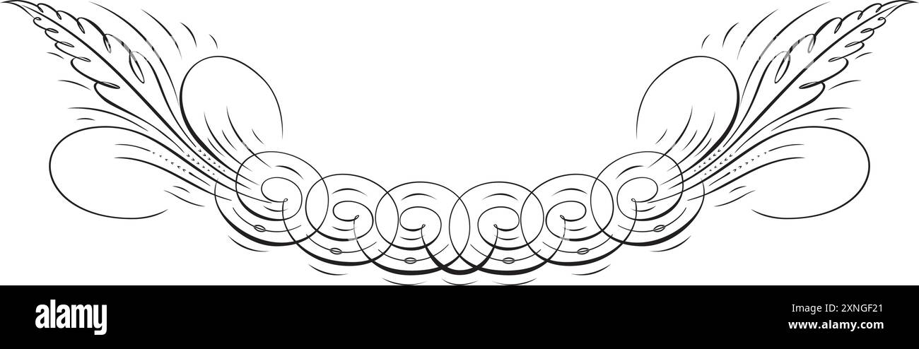 Bird feather vector illustration. Fluffy feather silhouette line art ...