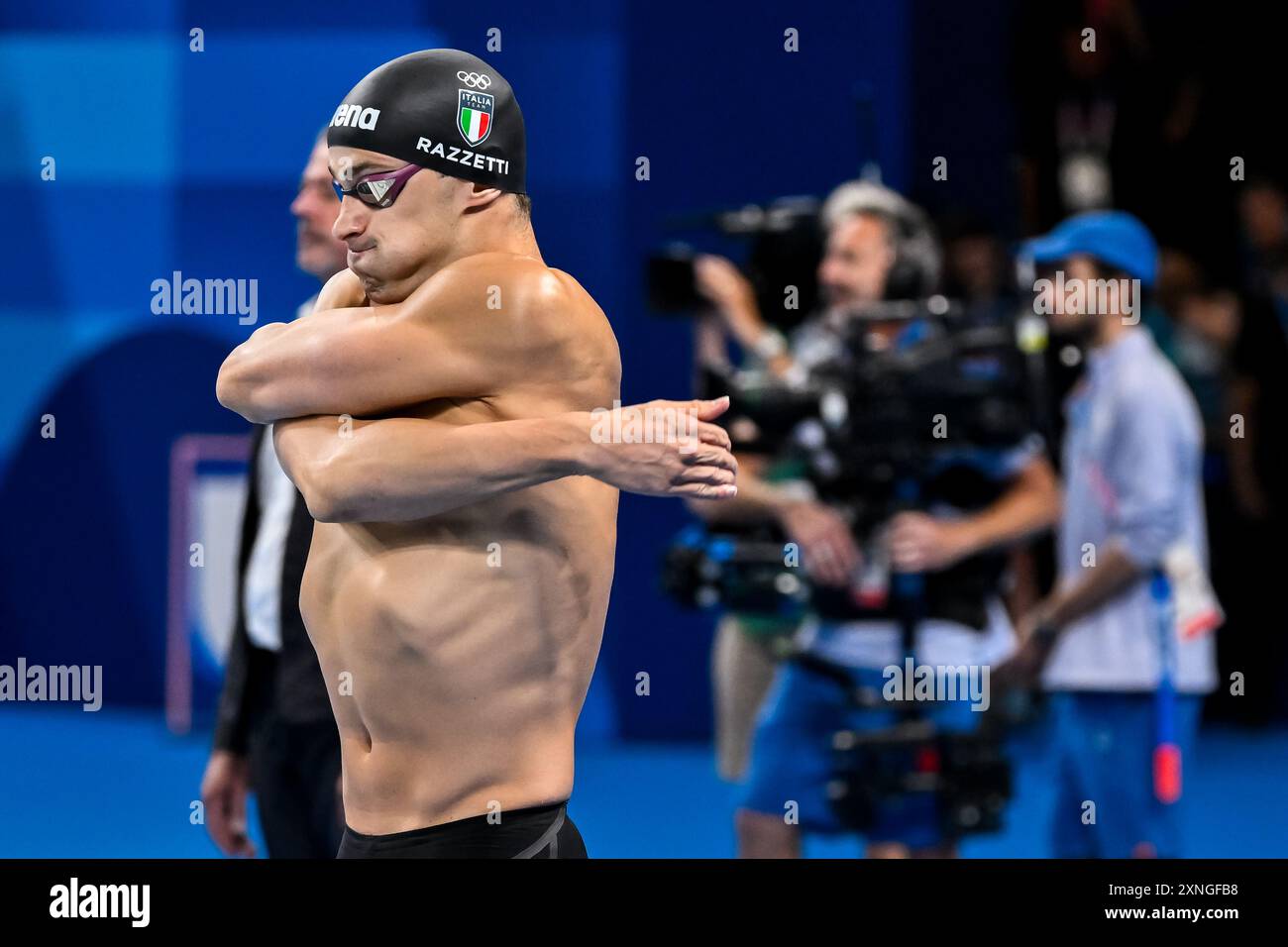 Paris, France. 31st July, 2024. Alberto Razzetti of Italy prepares to ...