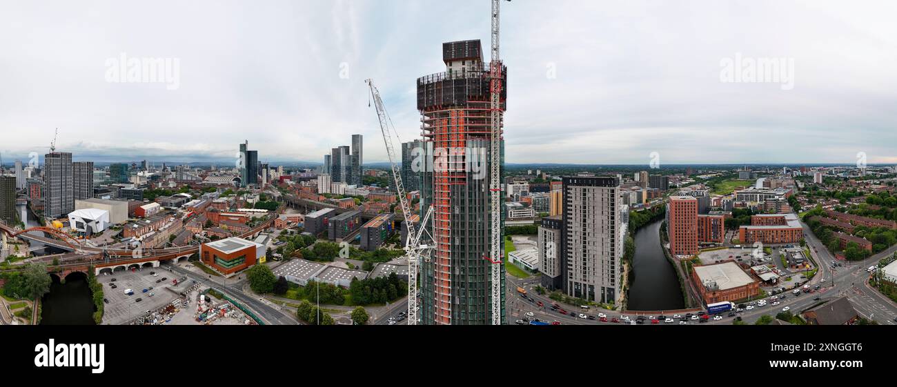 Aerial image of Trinity Islands skyscraper cluster in Manchester UK and ...
