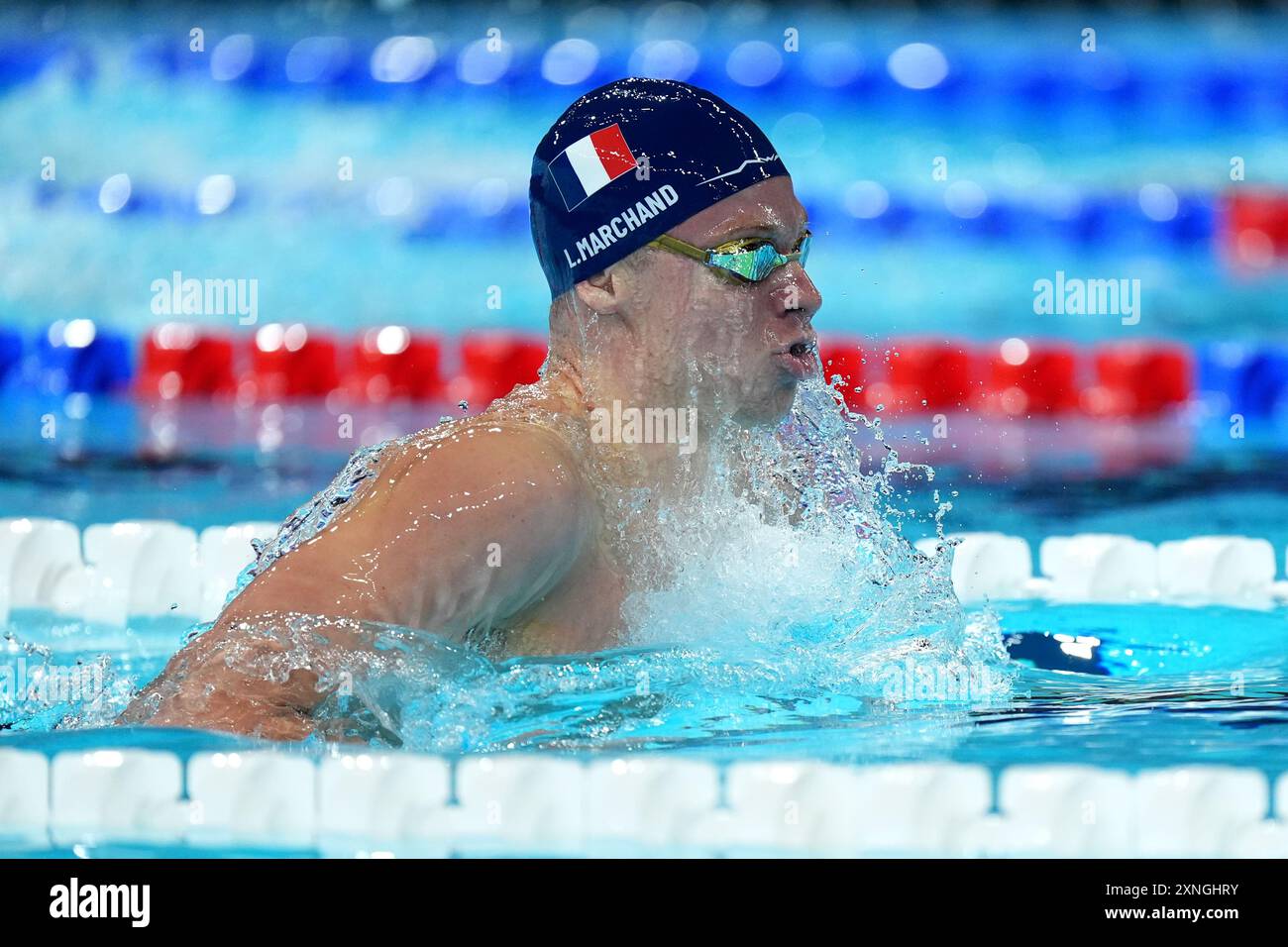 France's Leon Marchand in action during the men's 200m breaststroke ...