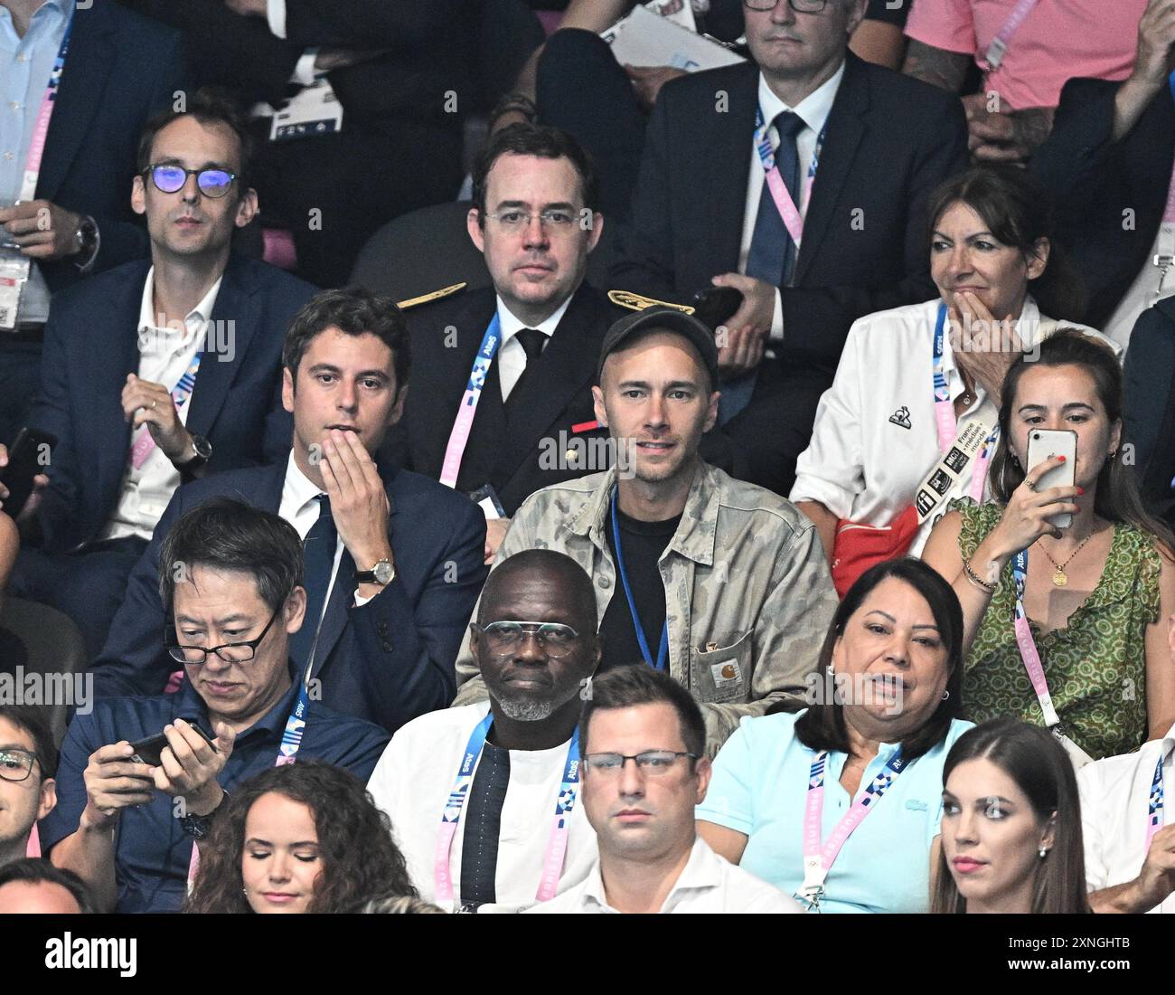 Paris, France. 31st July, 2024. Mayor of Paris Anne Hidalgo and French ...
