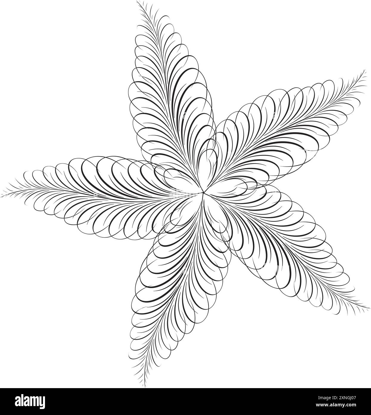 Star in decorative style. Round ornament. Calligraphic style. Vector ...