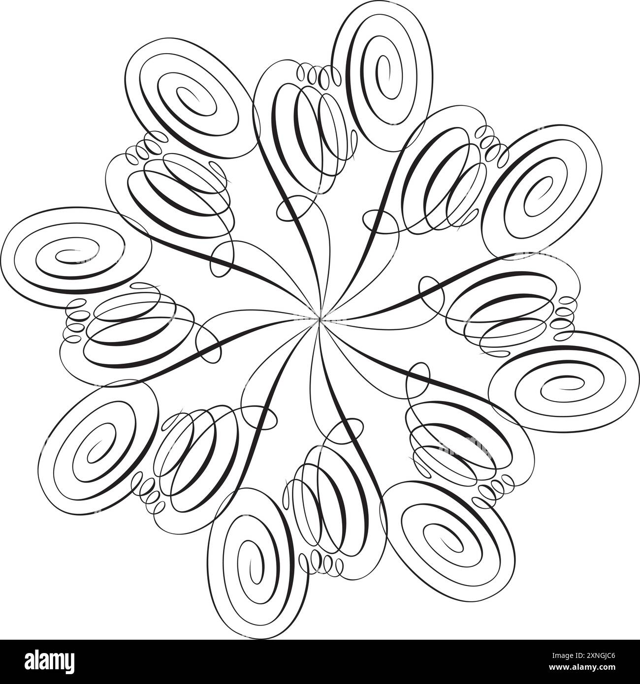 Star in decorative style. Round ornament. Calligraphic style. Vector ...