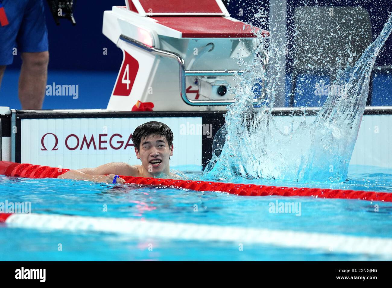 China's Zhanle Pan celebrates after winning the men's 100m freestyle ...