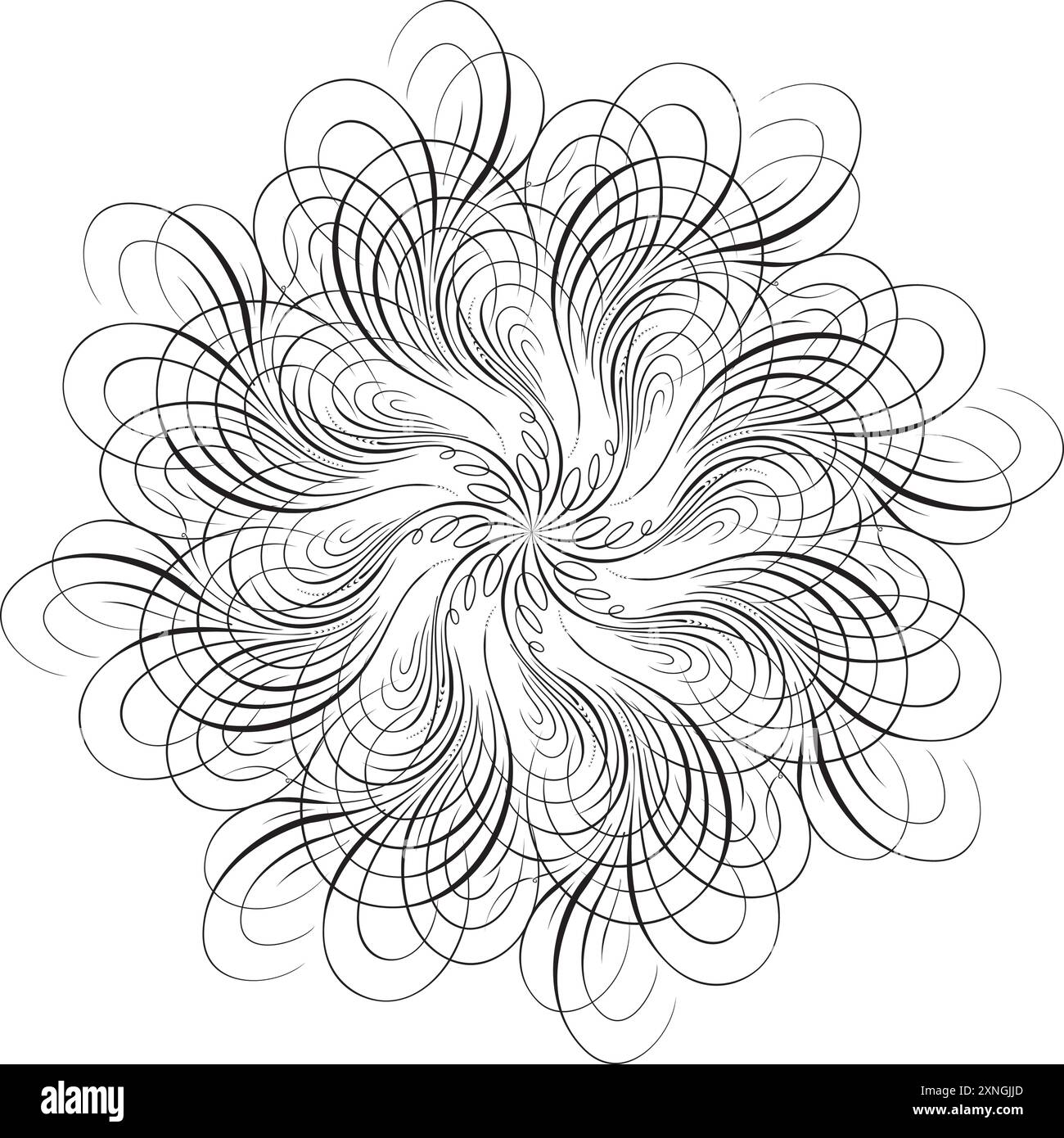 Star in decorative style. Round ornament. Calligraphic style. Vector ...