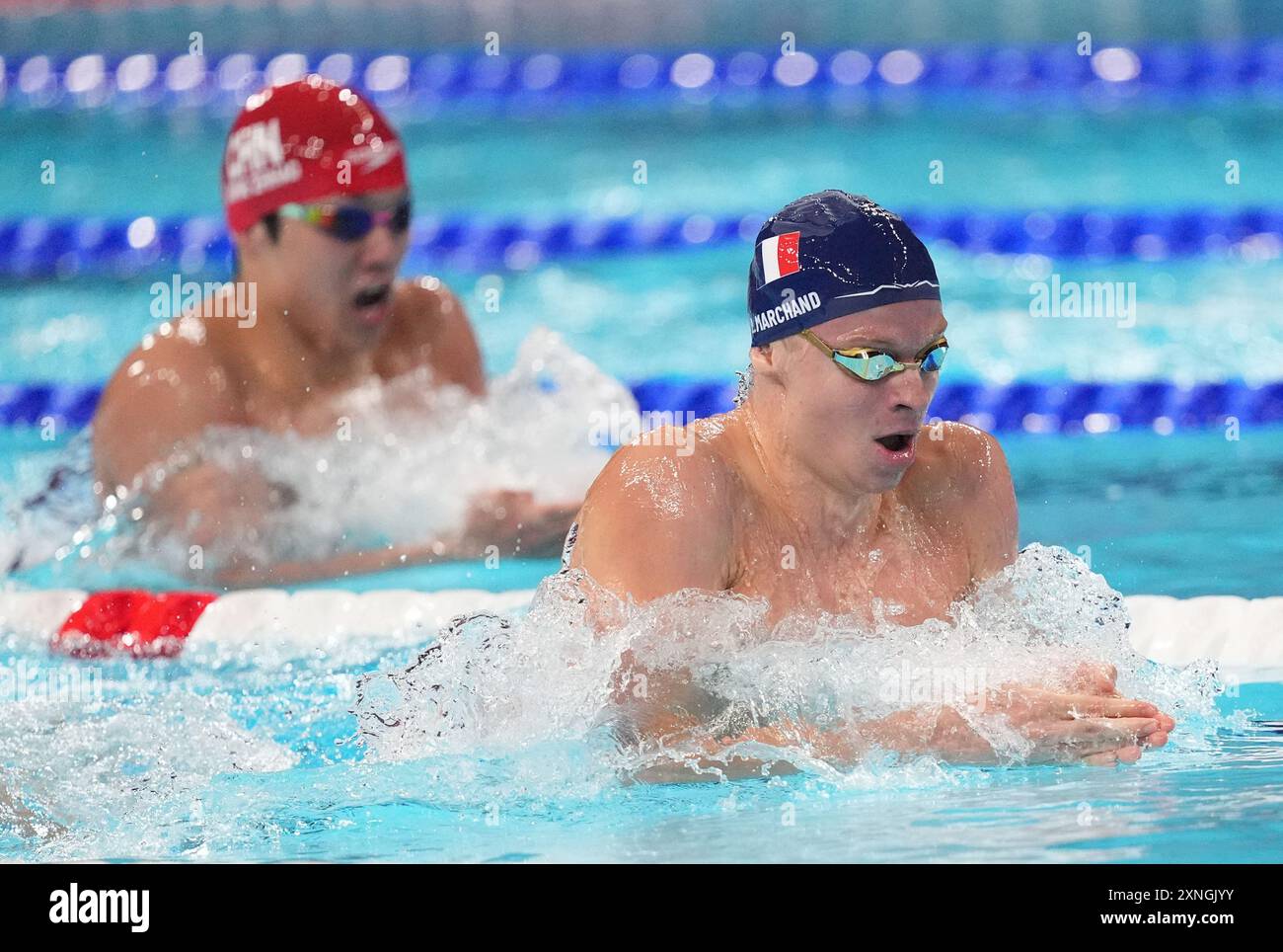 Leon Marchand of France competes in the Men's 200m Breaststroke Finals ...