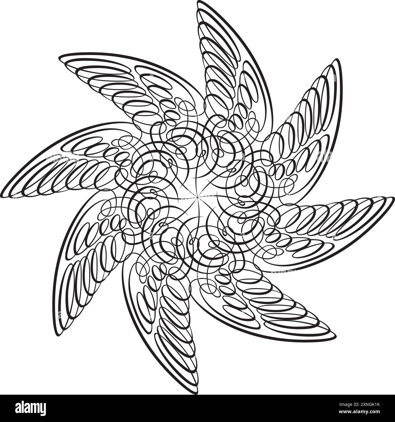 Star in decorative style. Round ornament. Calligraphic style. Vector ...