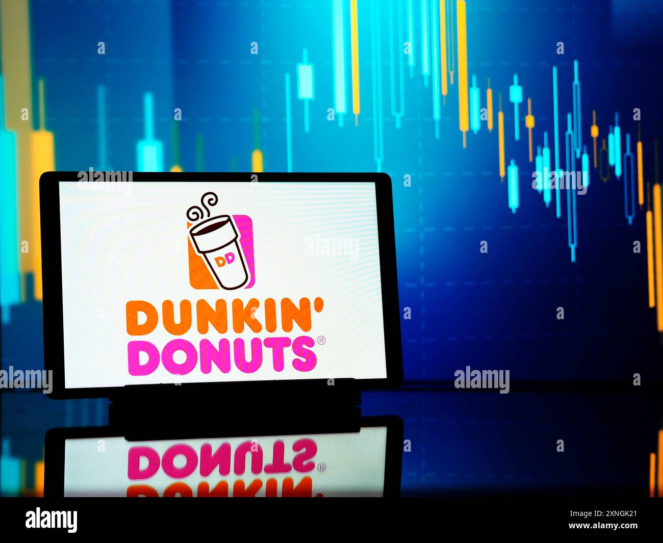 Germany - July 31, 2024: In this photo illustration, Dunkin' Donuts ...
