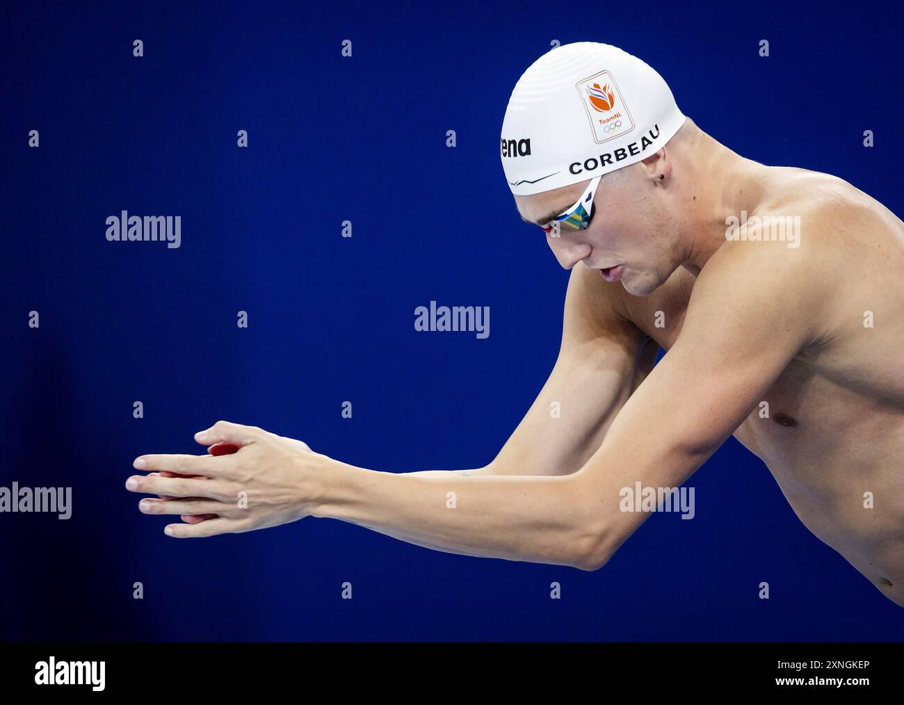 PARIS - Caspar Corbeau before the 200 meter breaststroke finals on the ...