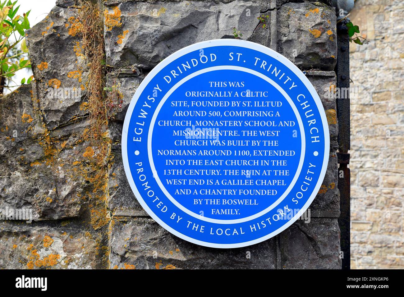St. Trinity church - Fake blue plaque on St Illtud's Church, Llantwit ...
